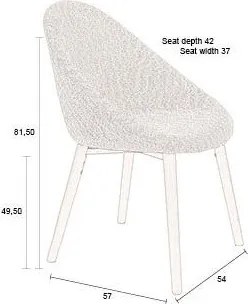 Oranžové čalouněné jídelní křeslo Fenna – Dutchbone
