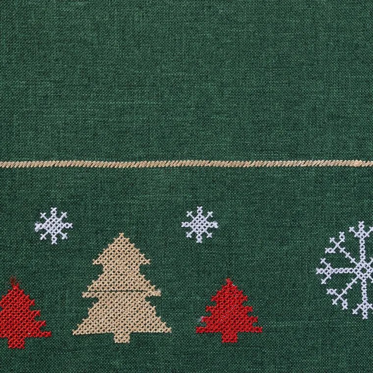 Vánoční běhoun s výšivkou STROMKY A VLOČKY 40 x 110 cm