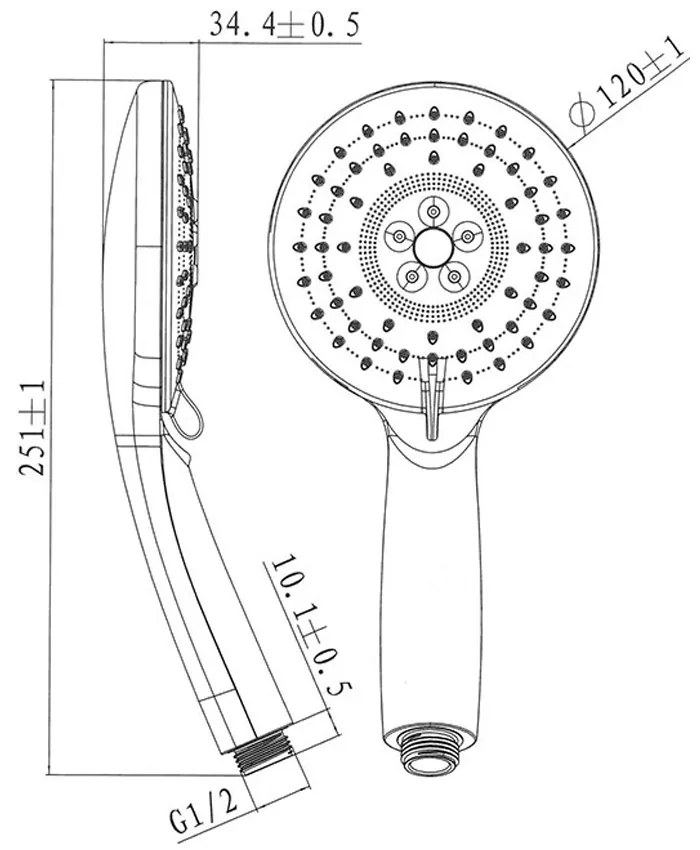 Mereo Viana sprchová souprava nástěnná baterie 150 mm hlavová sprcha bílá CBE60104SHD
