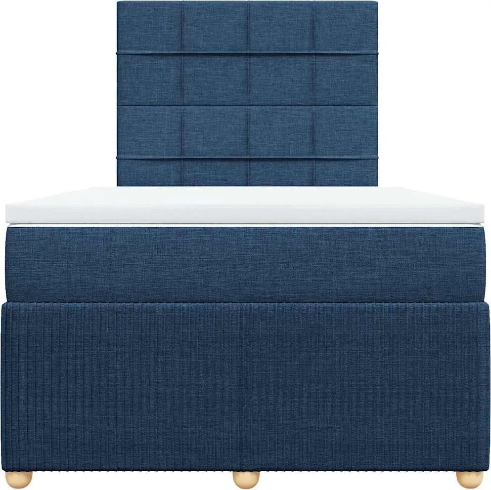Box spring postel s matrací modrá 120x200 cm textil 3294329