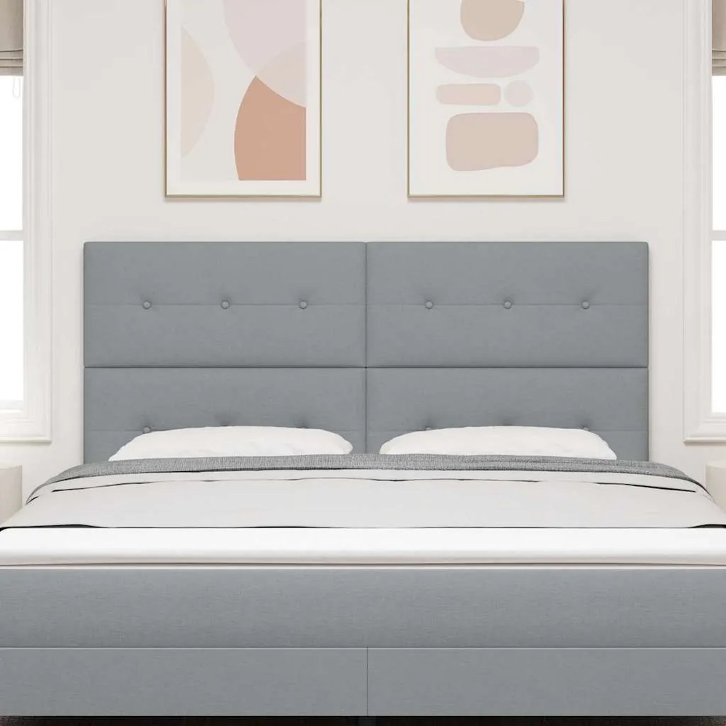 Výškově nastavitelné čelo postele Světle šedá 180 cm textil 3337847