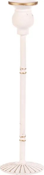 Kovový svícen 30 cm bílý FUP543