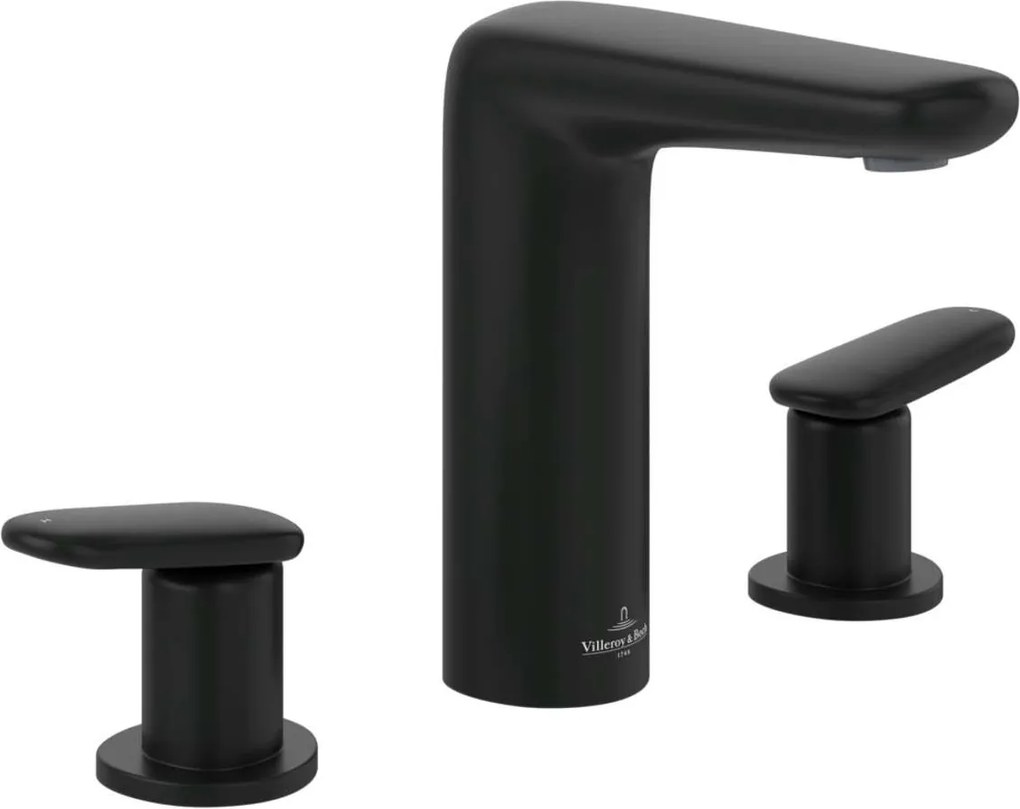 Villeroy & Boch Antao - Umyvadlová baterie s výpustí Push-Open, 3-otvorová instalace, matná černá TVW111001000K5