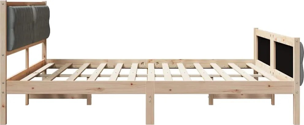 Rám postele s čelo Tmavě šedá 200 x 200 cm Masivní borové dřevo 3394269