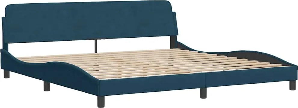 Postel s matrací modrá 200 x 200 cm samet 3208680