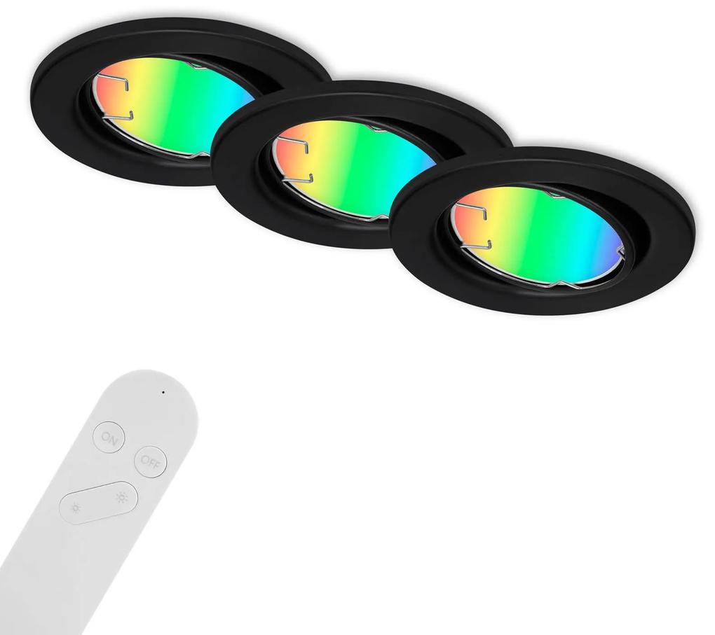 Vestavné světlo LED Fit Move S, CCT RGB 3 jednotky, černé
