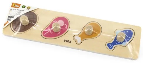 Dřevěná vkládačka s úchyty Viga 44533 jídlo