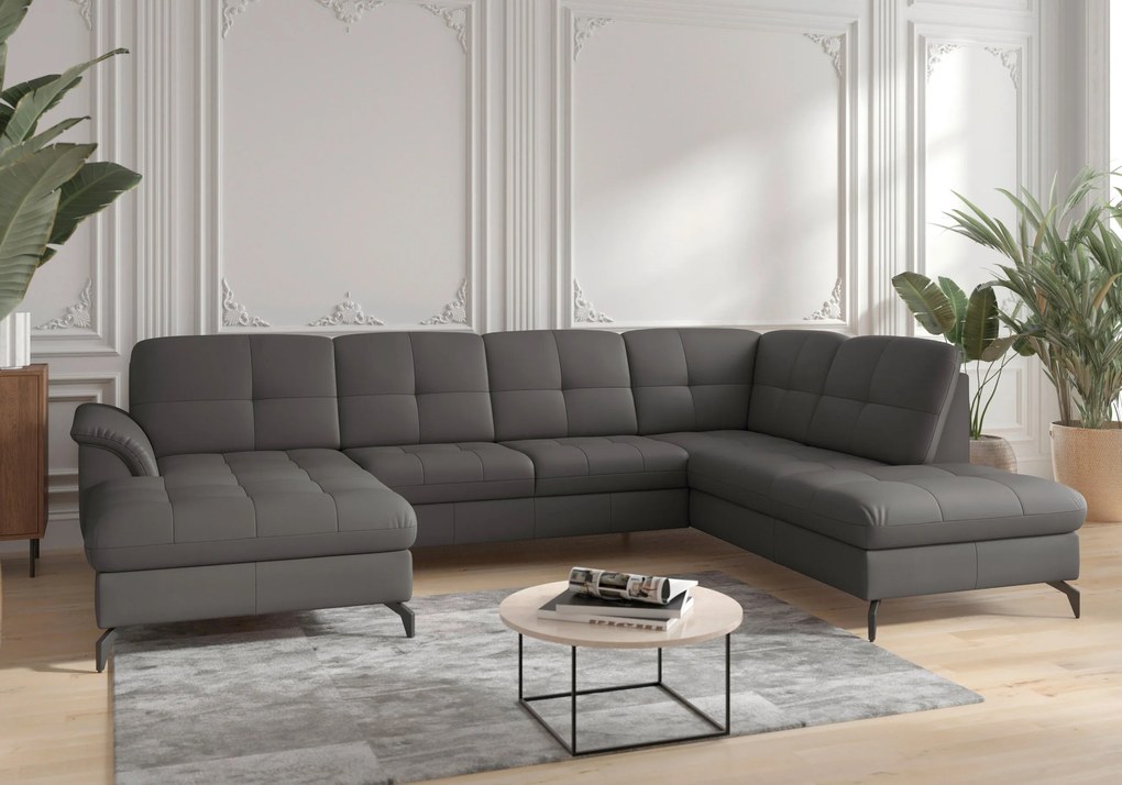 XXXLutz SEDACÍ SOUPRAVA, textil, kůže, antracitová Sit & More - Sedací soupravy - 00014401633F