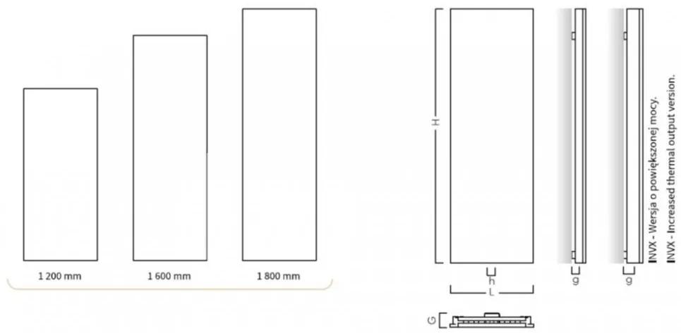Instalprojekt Koupelnový radiátor INVENTIO Barva radiátoru - Bílá, Rozměr radiátoru - 570 × 1600 x 126 mm, výkon 1371 W RADINVX601635