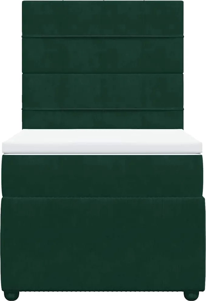 Box spring postel s matrací tmavě zelená 100x200 cm samet 3294565