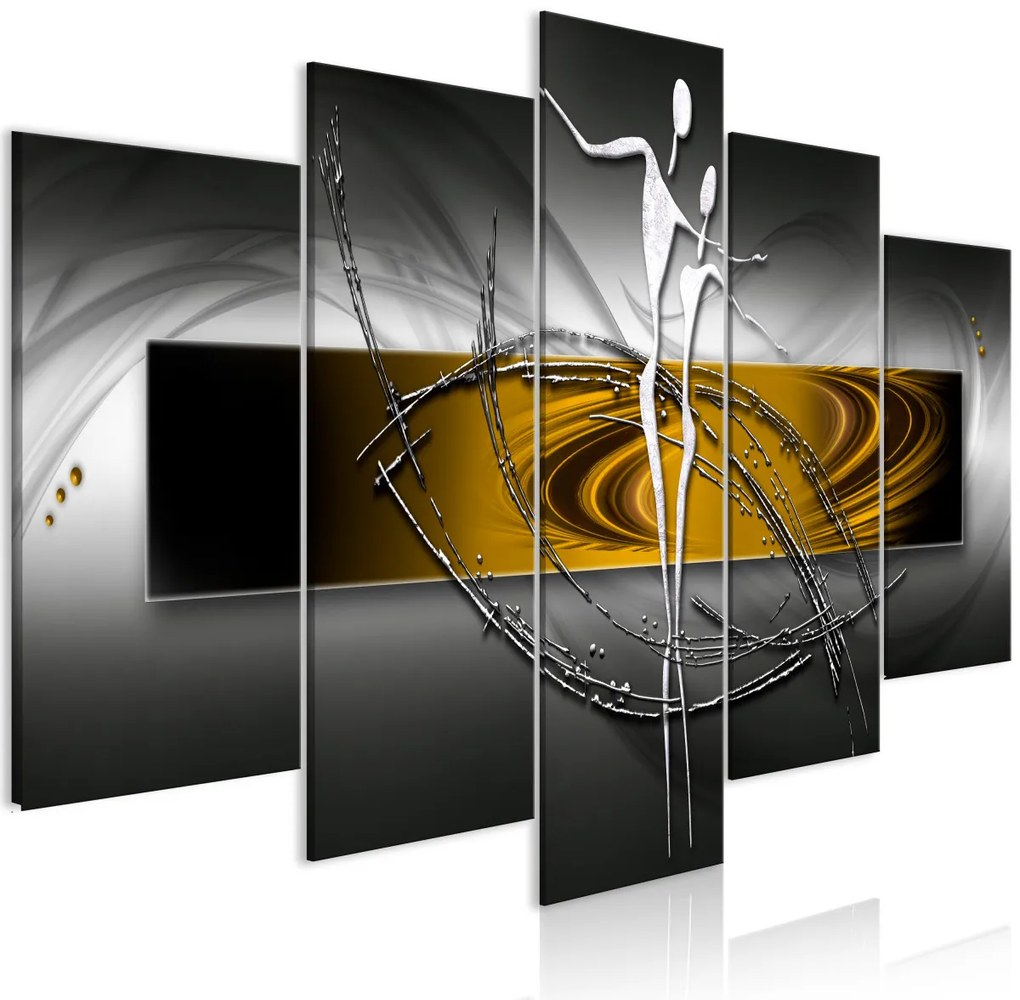 Abstraktní obraz tango Yellow + háčky a hřebíčky ZDARMA Velikost (šířka x výška): 220x110 cm