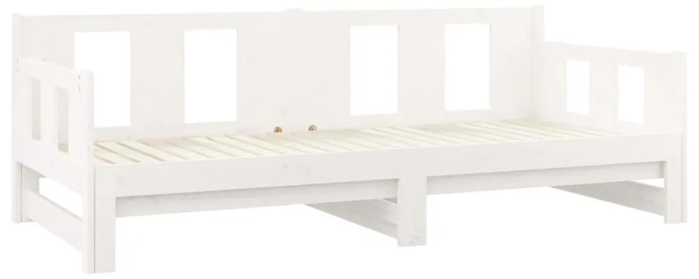 Výsuvná postel bílá masivní borovice 2x (80 x 200) cm - Default Title