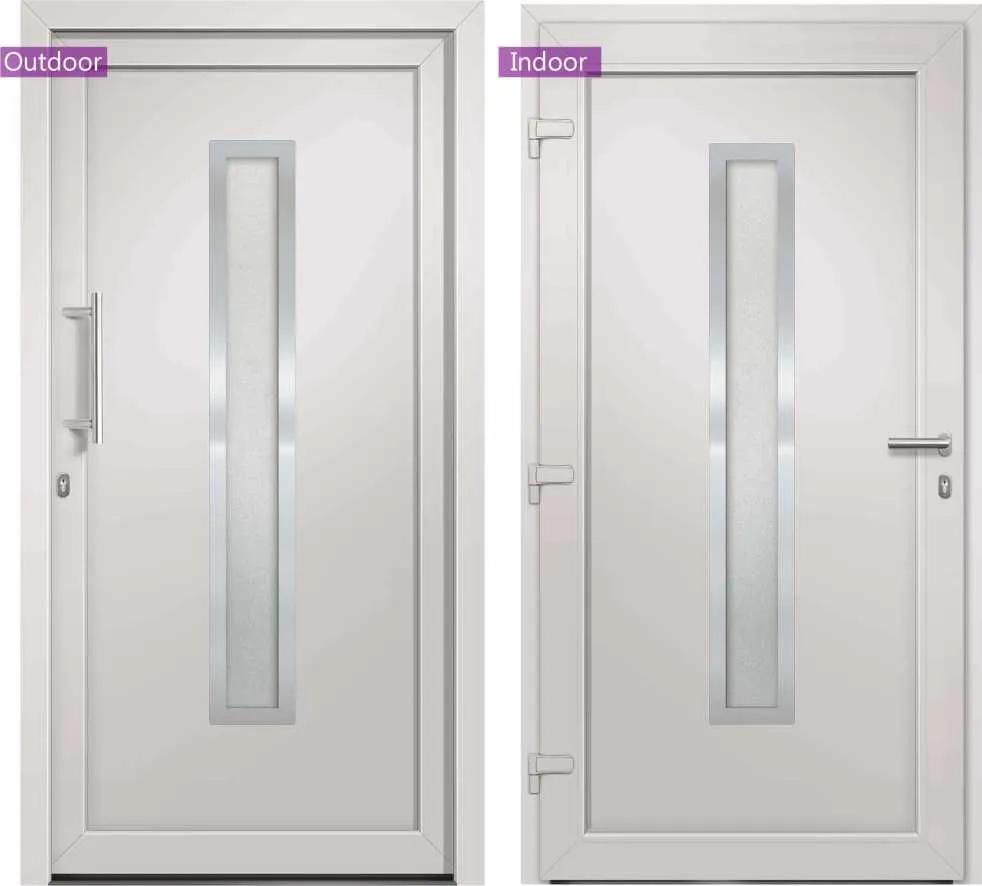 vidaXL Vchodové dveře antracitové 98 x 190 cm [279224] Barva: bílá zvenku / bílá uvnitř