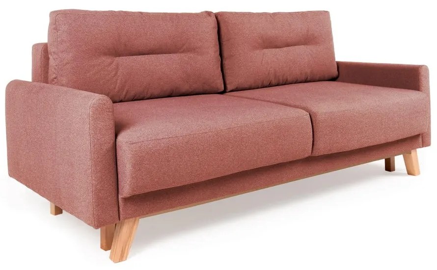 Růžová rozkládací/s úložným prostorem pohovka 214 cm Pop - II. jakost – Bonami Selection
