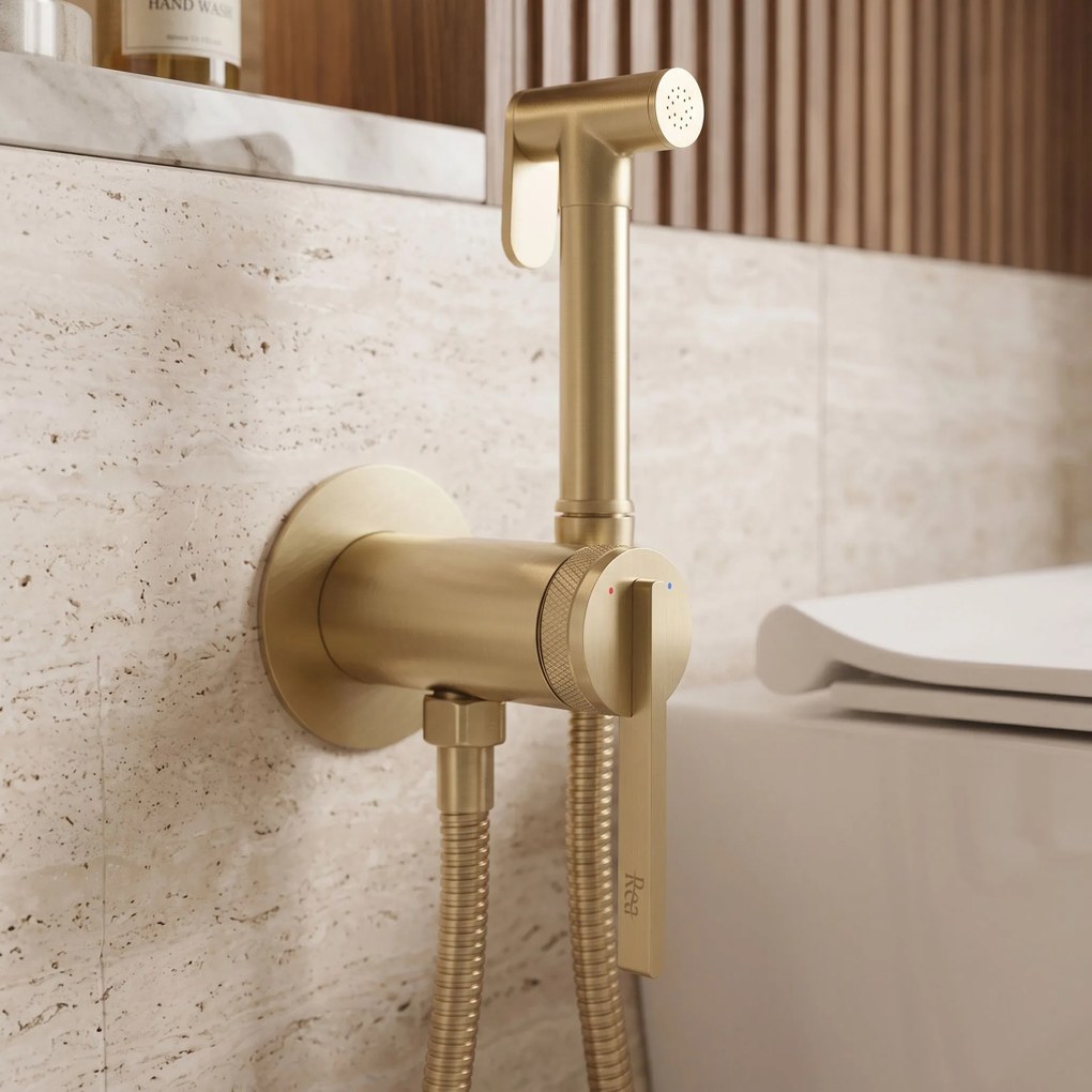 Rea, Podomítková bidetová baterie Rea Grace Brush Gold, REA-B4502