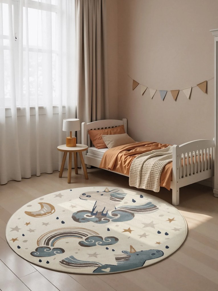 Hanse Home, Dětský koberec Adventures 106413 Cream Multicolor kruh, 160x160 (průměr) kruh, vícebarevná, dětský pokoj