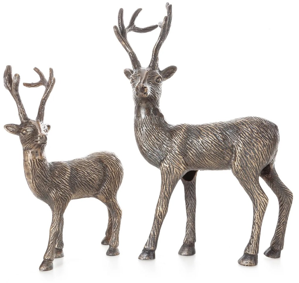 VÁNOČNÍ DEKORAČNÍ FIGURKA DEER 31CM TMAVÁ ZLATÁ