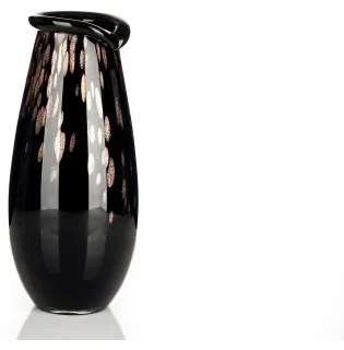 Skleněná váza  s hrdlem černá