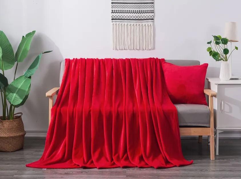 XPOSE® Mikroplyšová deka - červená 150x200 cm