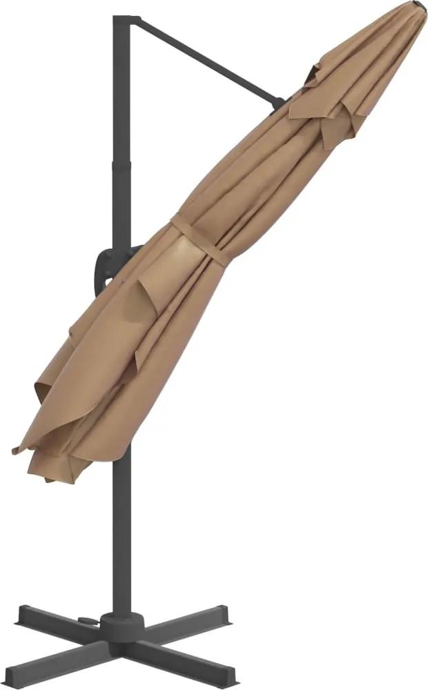 vidaXL Konzolový slunečník s hliníkovou tyčí taupe 400 x 300 cm [319918]