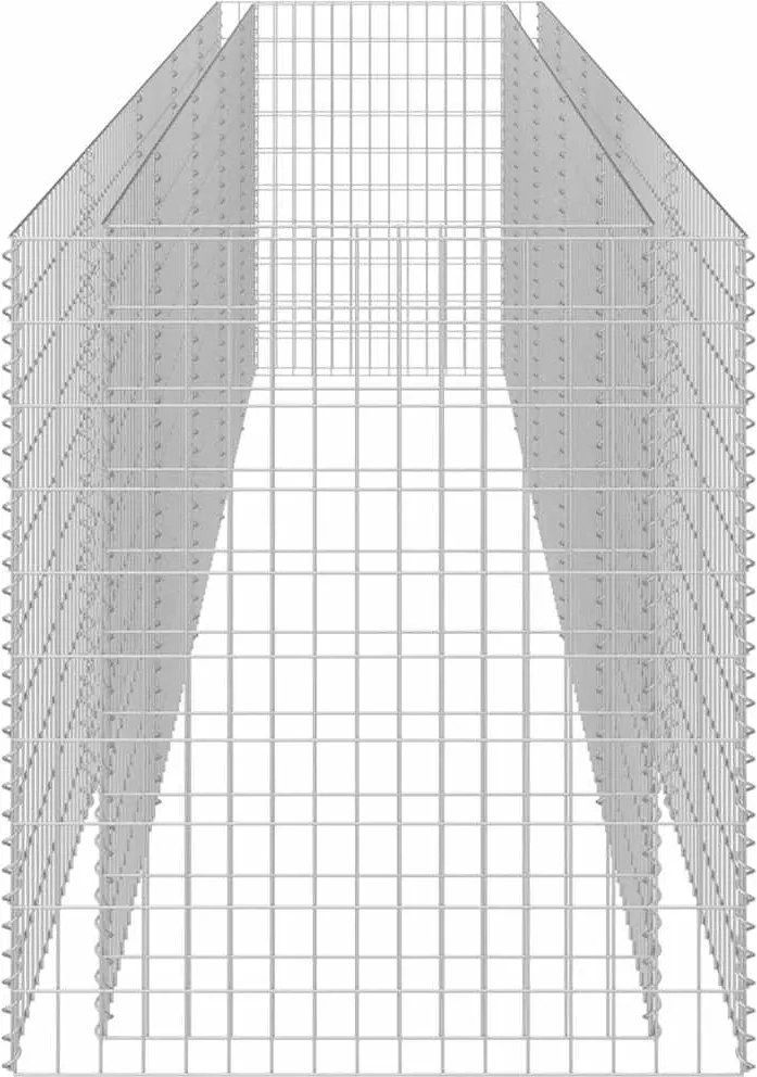 Gabionový vyvýšený záhon pozinkovaná ocel 450 x 90 x 100 cm 143552