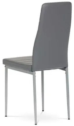 Autronic Moderní jídelní židle Židle jídelní, šedá koženka, šedý kov (DCL-377 GREY)