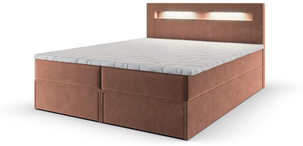 MSL Kontinentální čalouněná postel LINDOS (140 x 200 cm) Barva látky: MONOLITH 02