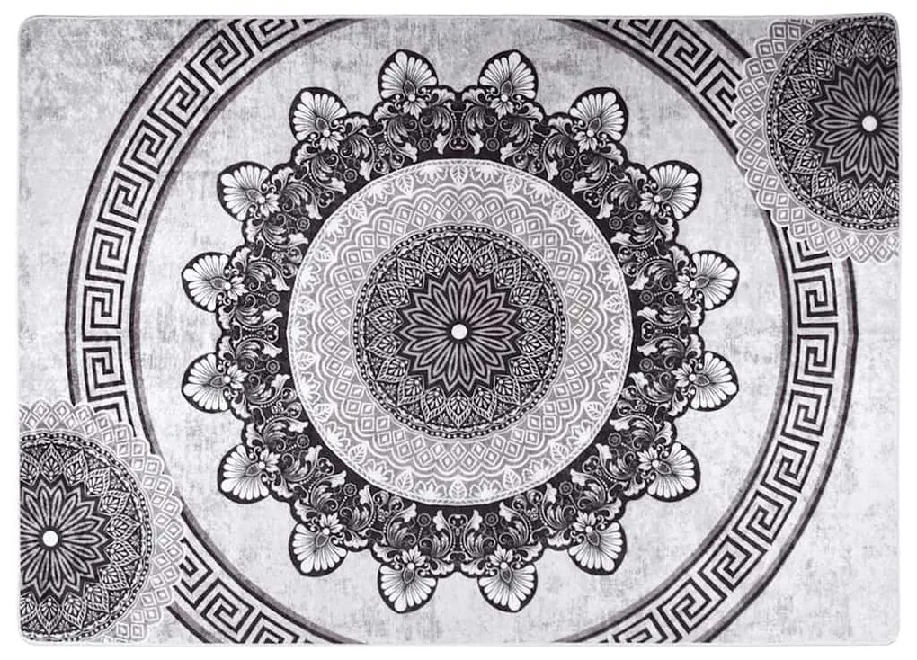 Koberec pratelný 120 x 180 cm černý a šedý 337984