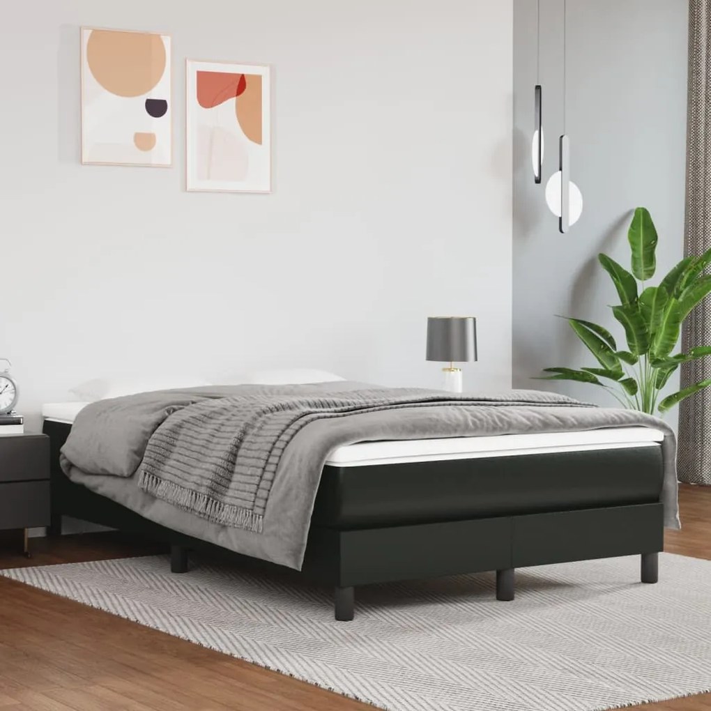Rám postele s boxspringem černý 120 x 200 cm umělá kůže 3120688