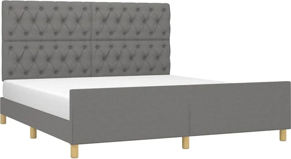 Rám postele bez matrace tmavě šedý 160 x 200 cm textil 3125309