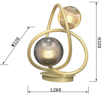 Wofi 8015-204 - LED Stolní lampa METZ 2xG9/3,5W/230V zlatá/šedá