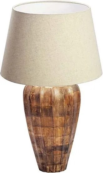 Designová stolní lampa Desmond 65 cm béžová / hnědé mango