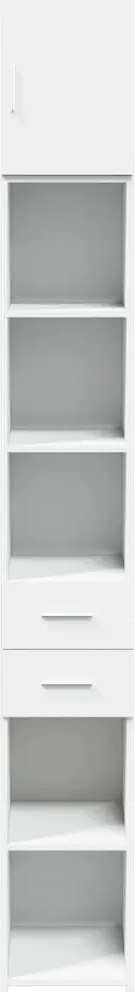 Úzká úložná skříňka bílá 30 x 42,5 x 225 cm kompozitní dřevo 3281266