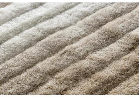 Moderní koberec FLIM 007 B2 shaggy, Pruhy Strukturální béžový velikost 80x150 cm | krásné koberce cz