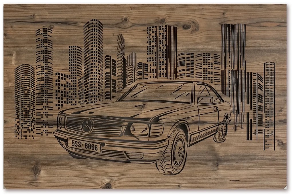 Li-Go "Mercedes Benz SLC" světelný obraz 230V 90x60cm provedení povrchu: dub světlý