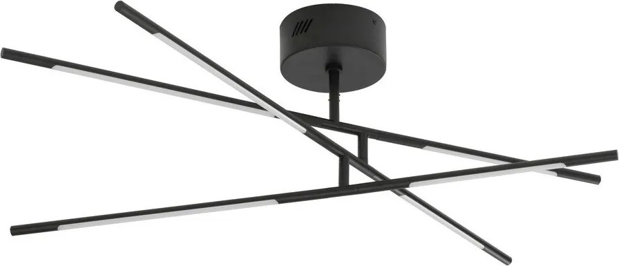 Černé kovové LED stmívatelné stropní svítidlo se stínidlem z akrylového skla 77x84 cm Raccio – Nova Luce