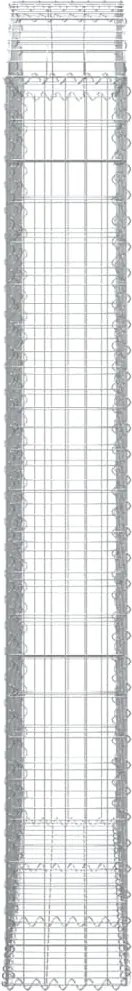 Klenutý gabionový koš 150 x 30 x 220/240 cm pozinkované železo 153451