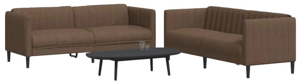 2dílná sedací souprava hnědá textil 3209246