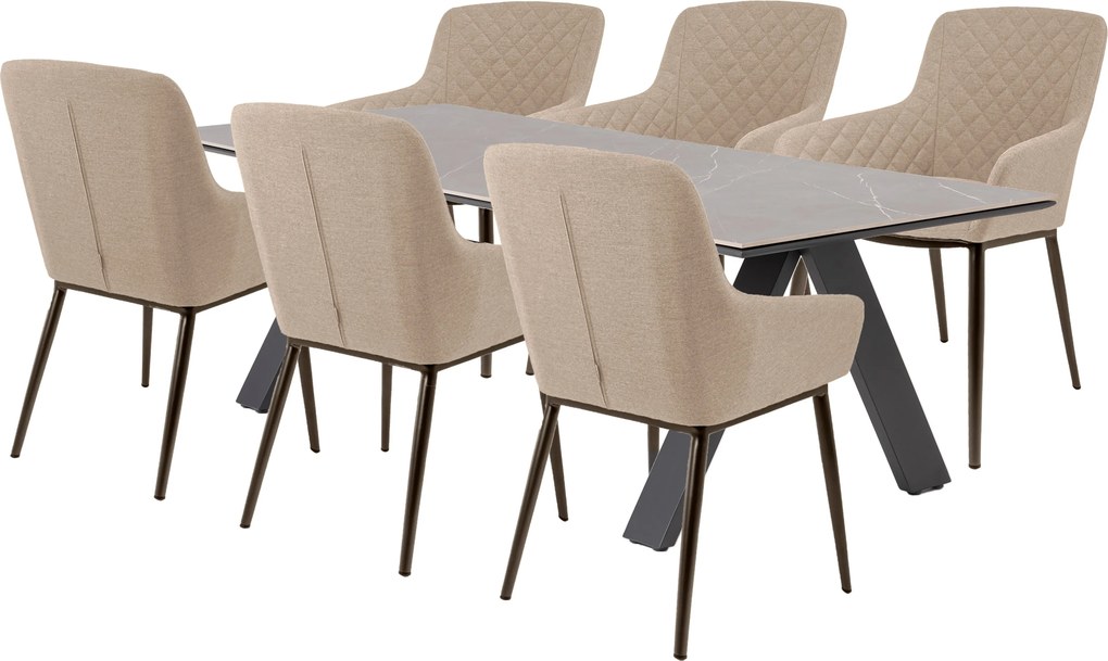 Doppler NOVA PARIS LIKA-TEX® zahradní sedací souprava 6+1 mocca