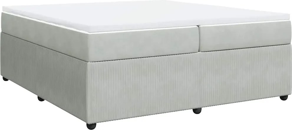Box spring postel s matrací světle šedá 200x200 cm samet 3285662