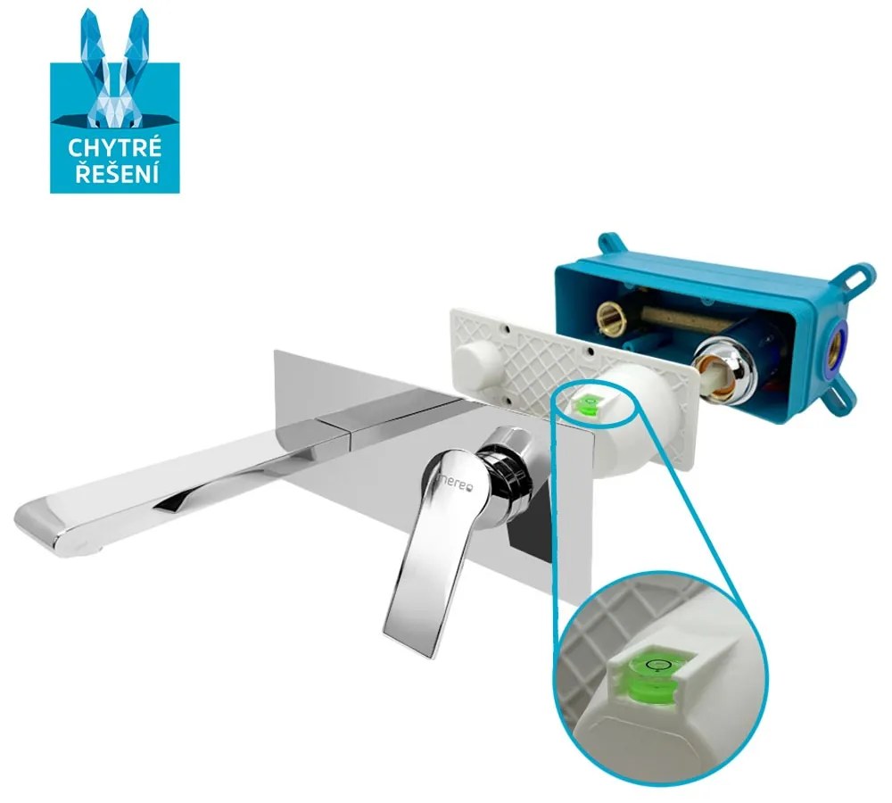 Mereo Dita jednocestná podomítková baterie s ramínkem s hranatým krytem páková mosaz chrom CBE60105DCU