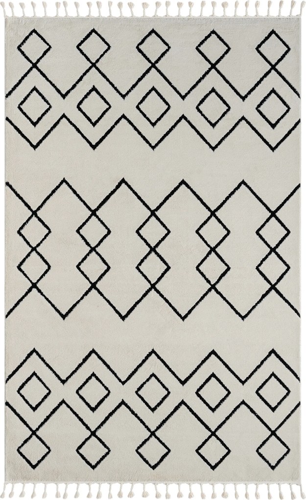 My Flair, Kusový koberec Moroccan Dream weiß, 190x240, černobílá, ložnice