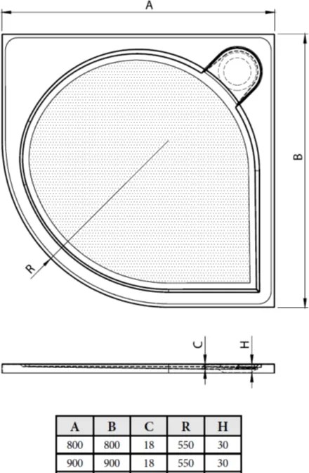 Olsen Spa LAKA 90 x 90 x 3 cm VANKCCTVRT90 sprchová vanička