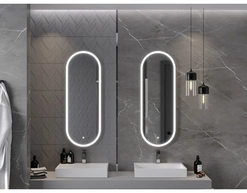 Mexen Bono, LED koupelnové zrcadlo s podsvícením 45 x 120 cm, 6000K, ochrana proti zamlžování, 9816-045-120-611-00