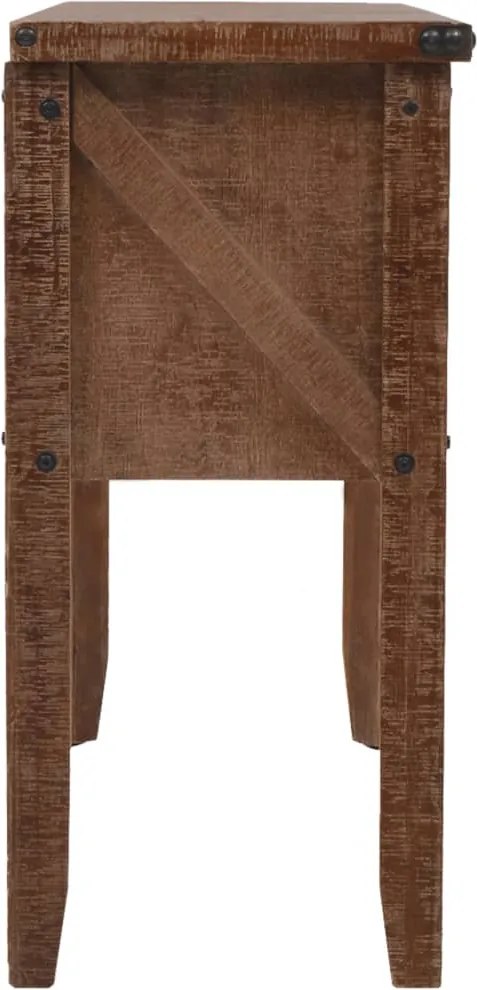 Konzolový stolek masivní jedlové dřevo 131 x 35,5 x 75 cm hnědý 246121
