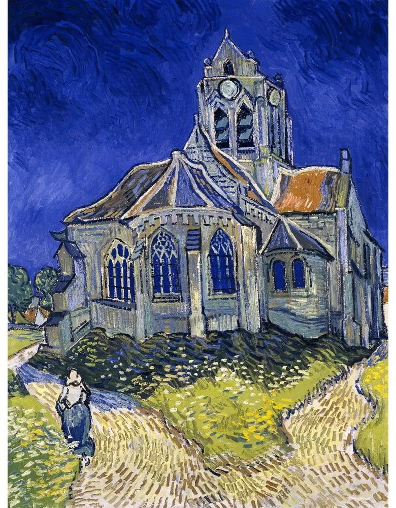 Obraz - reprodukce 30x40 cm The Church at Auvers, Vincent van Gogh – Fedkolor