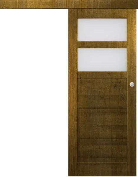 posuvné interiérové dveře na stěnu vasco doors BRAGA model 3 Průchozí rozměr: 70 x 197 cm, Orientace dveří: Levé dveře, Dekor: Bílá