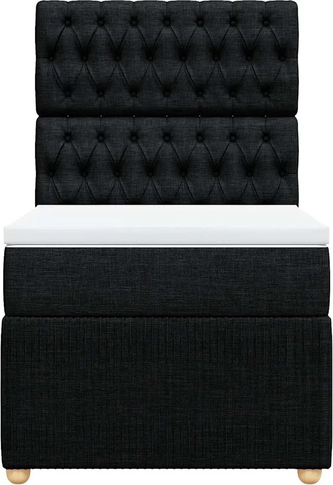 Box spring postel s matrací černá 100 x 200 cm textil 3291976