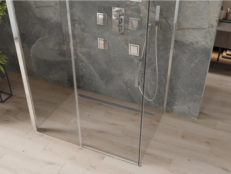 Mexen Omega 3-stěnový sprchový kout 110x80 cm, 8mm čiré sklo - chromový profil, 825-110-080-01-00-3S