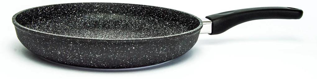 TOP ALULIT - české titanové nádobí Pánev na omelety bez poklice PROTITAN linie GRANIT - černá, neindukční, průměr 28 cm, výška 5cm